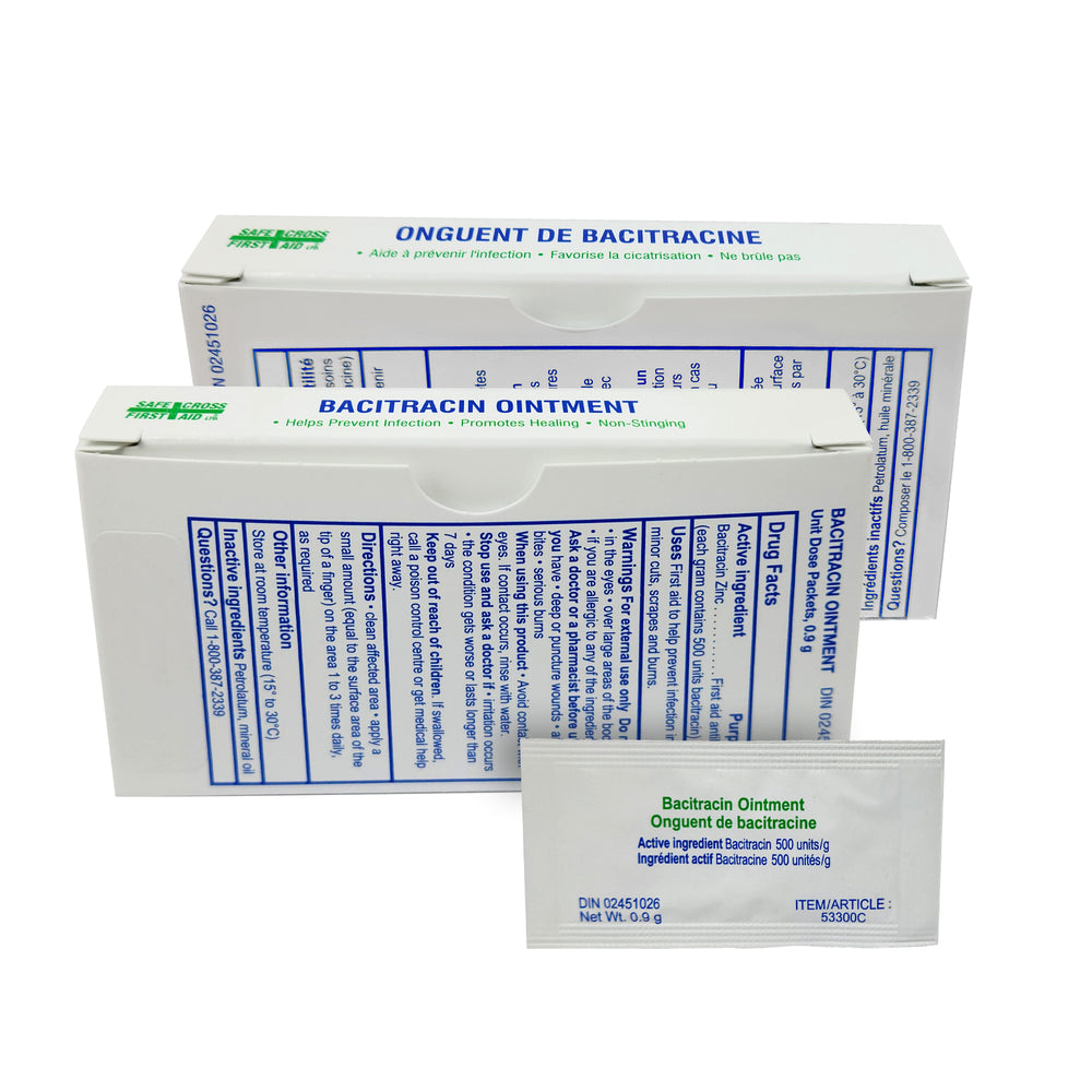 Pommade antibiotique de premiers soins à la bacitracine et au zinc, 0,